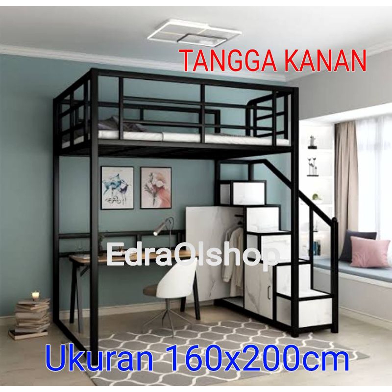 Jual Loft Bunk Bed Ranjang Tingkat Mezzanine Ruangan Besi Kokoh Kuat ...