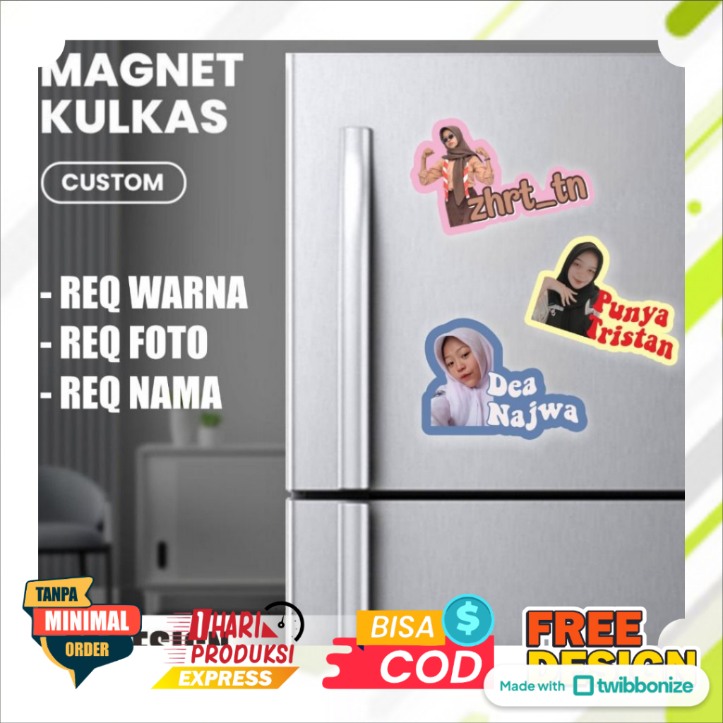 Jual Magnet kulkas custom foto dan nama | Shopee Indonesia