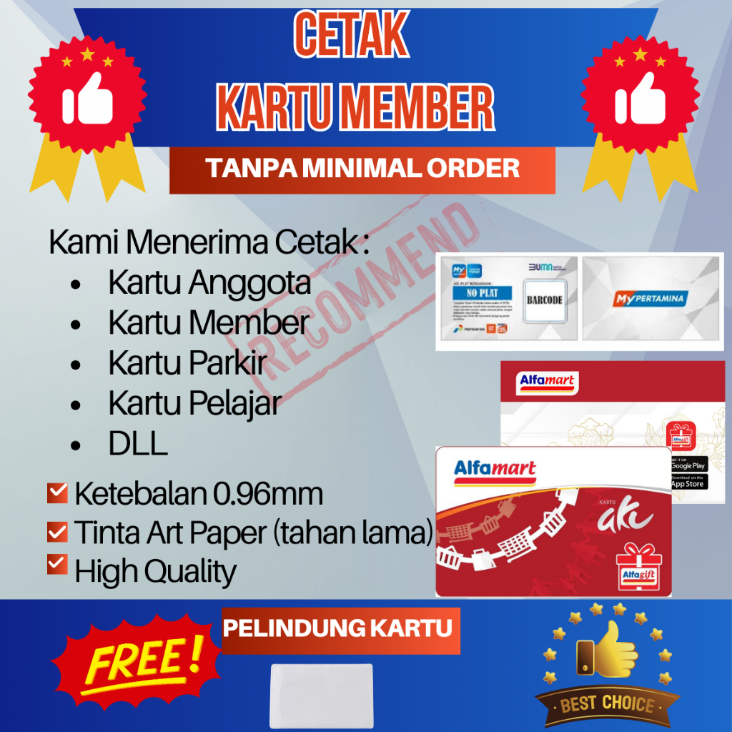 Jual Cetak kartu Member/Cetak Id Card/ Kartu Pelajar bahan PVC 0.96mm ...
