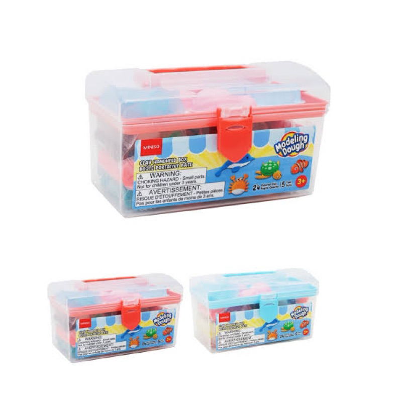 Jual Miniso Clay Handle Box 24 color 6 tools / Clay Lilin mainan anak ...