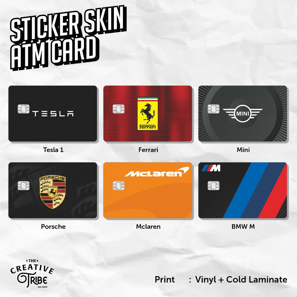 Jual Car Brand - Sticker Skin Card - Vinyl ATM Debit Credit Emoney ...