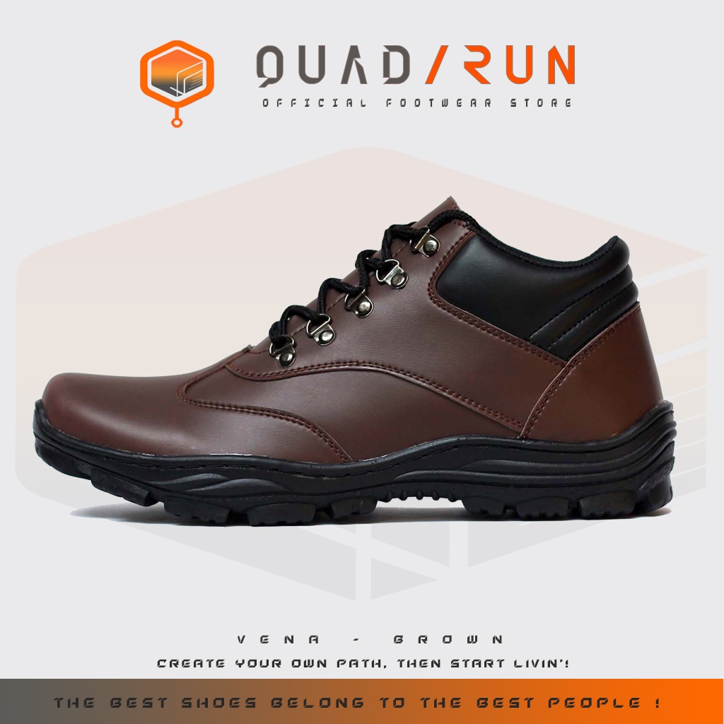 Jual Quadrun Vena Sepatu Kerja PDL PDH Kantor Lapangan Warna Coklat ...