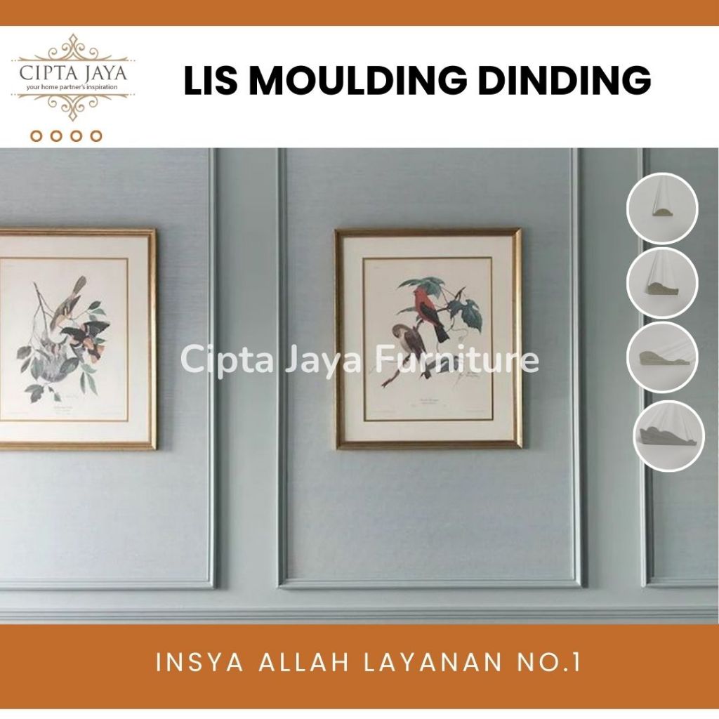 Jual Moulding molding kayu gipsum dinding kayu zhen siap pakai pvc foam ...