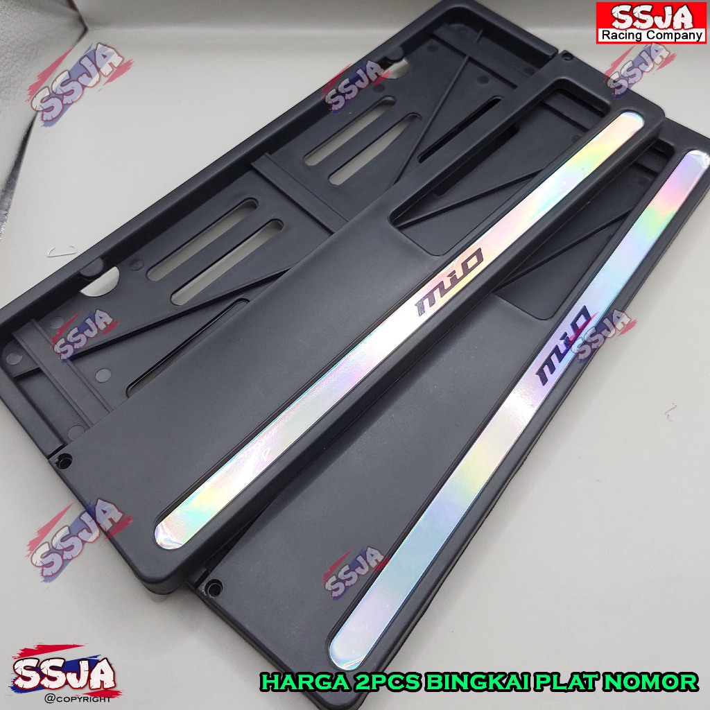 Jual 2 PCS BINGKAI PLAT NOMOR DEPAN DAN BELAKANG BAHAN PLASTIK MOTIF ...