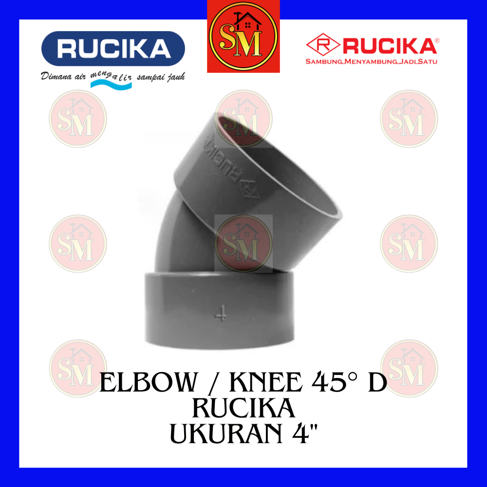 Jual Elbow / Knee 45 derajat PVC Rucika D 4" | Shopee Indonesia