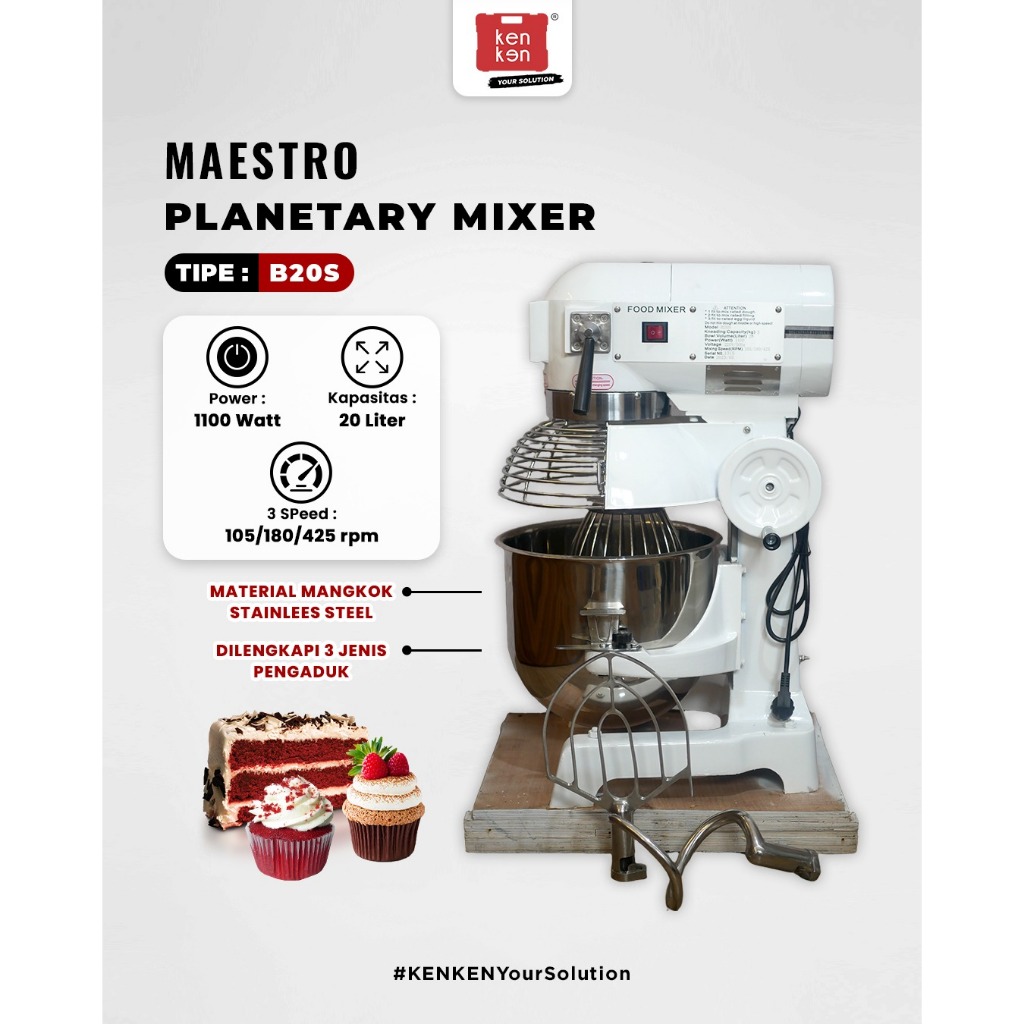 Jual Planetary Mixer Stand Mixer 20 Liter B20S Cover MAESTRO termurah ...