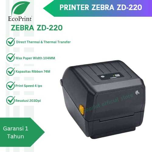 Jual ECOPRINT BARCODE PRINTER NEW ZEBRA ZD220 | zd 220 PENGGANTI GC ...