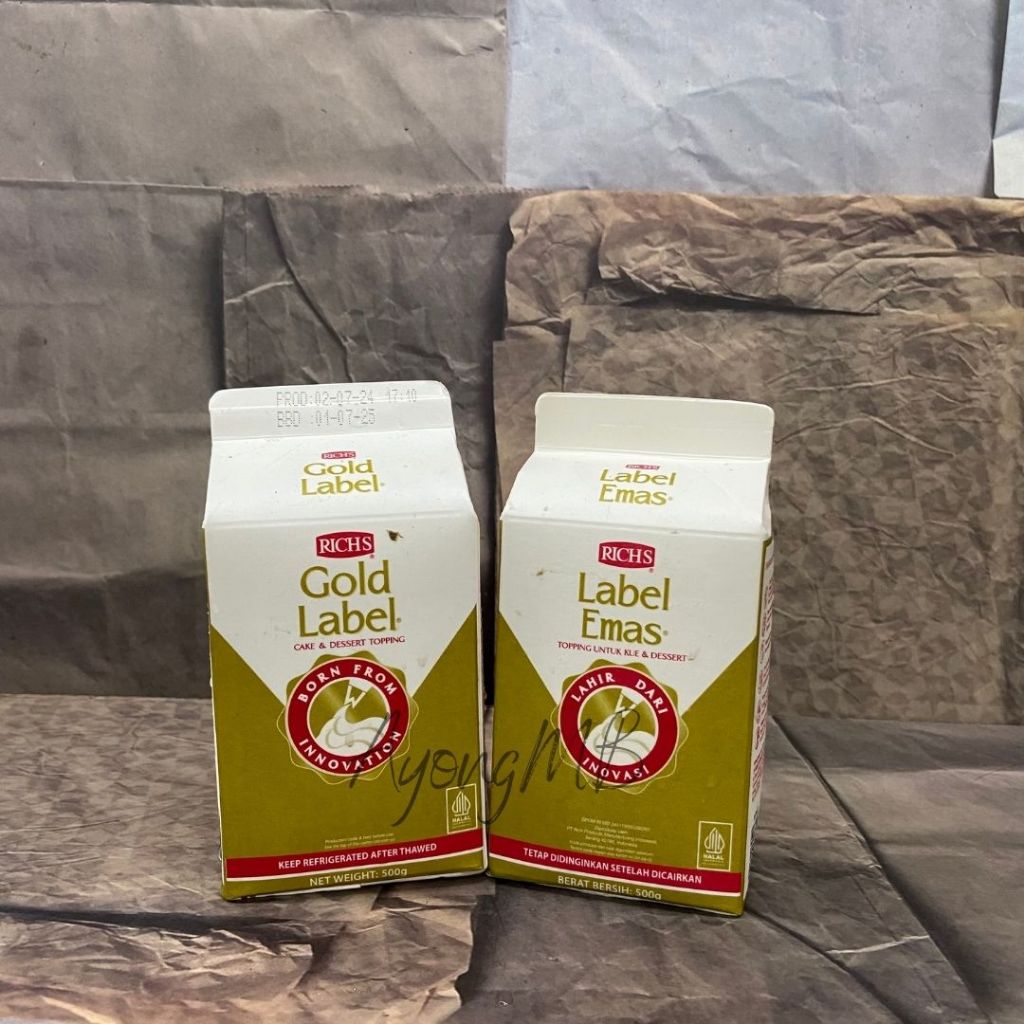 Jual RICH GOLD LABEL 500GR / WHIPPING CREAM CAIR NON DAIRY | Shopee ...