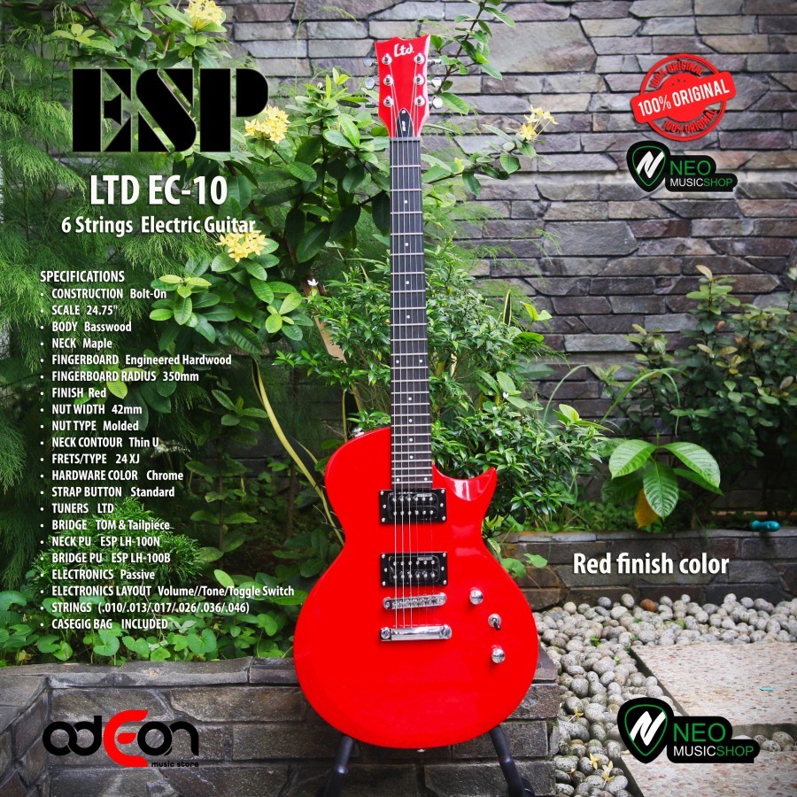 Jual ESP LTD EC-10 EC10 Red Finish 6 Strings Electric Guitar | Shopee ...