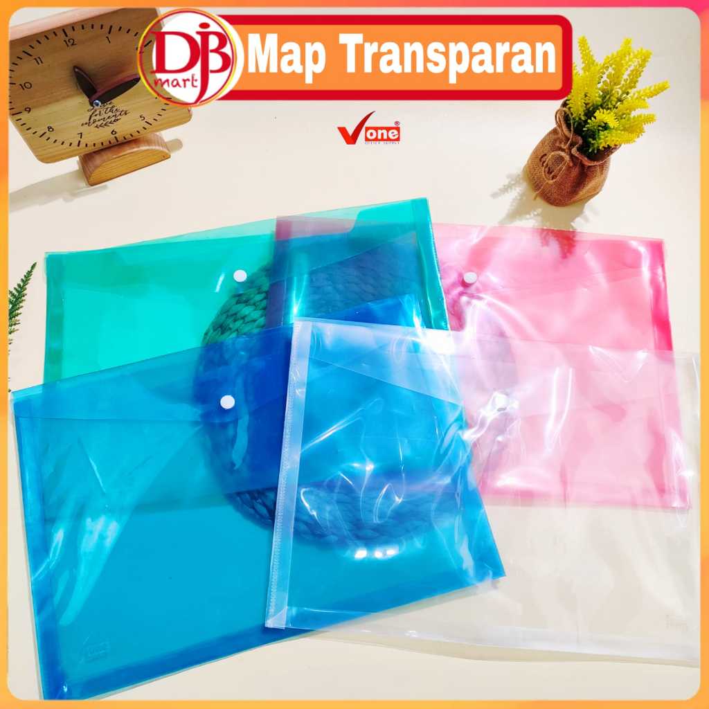 Jual DJB - Map Transparan Kancing 1 / Map Plastik 12Pcs - Random Color ...