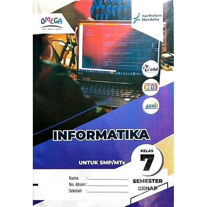 Jual BUKU LKS OMEGA SMP MTS INFORMATIKA KELAS 7 VII SEMESTER 2 GENAP KURIKULUM MERDEKA TA.2024 ...