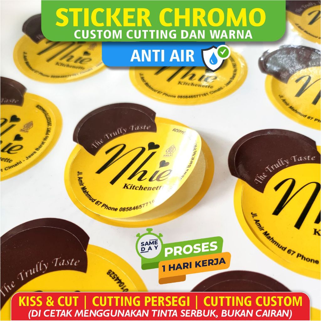Jual Cetak Sticker Kemasan Sticker Chromo A3+ Anti Air Awet Tahan Lama ...