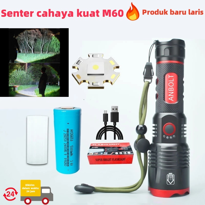 Jual 【Anbolt-Toko bendera】 Senter LED Super Terang M60 LED White Laser ...