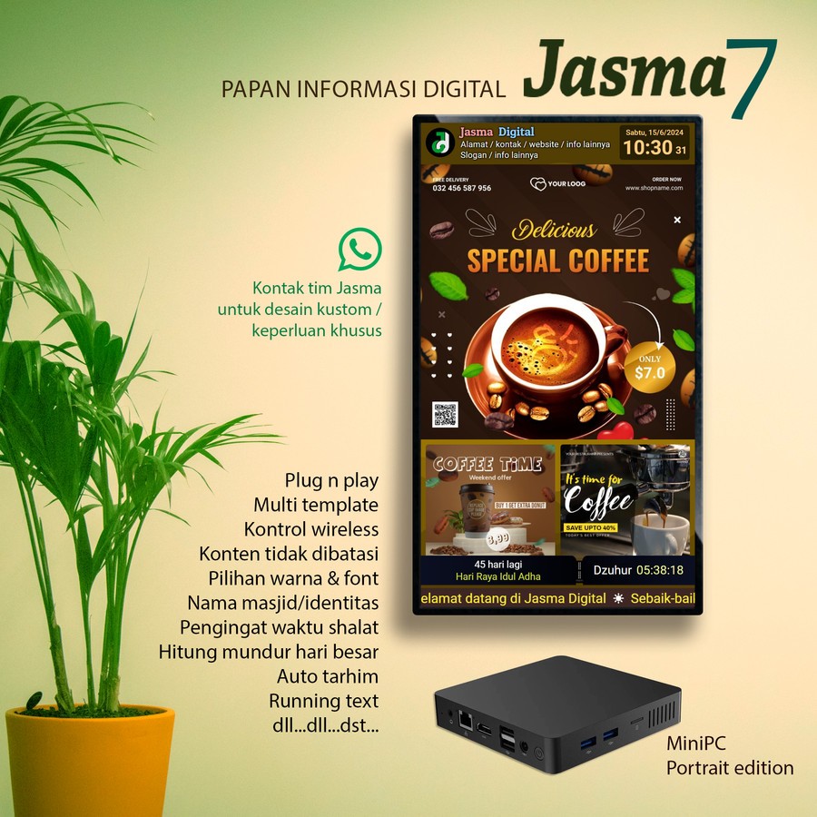 Jual Digital Signage Jasma 7 - Display informasi TV portrait | Shopee ...