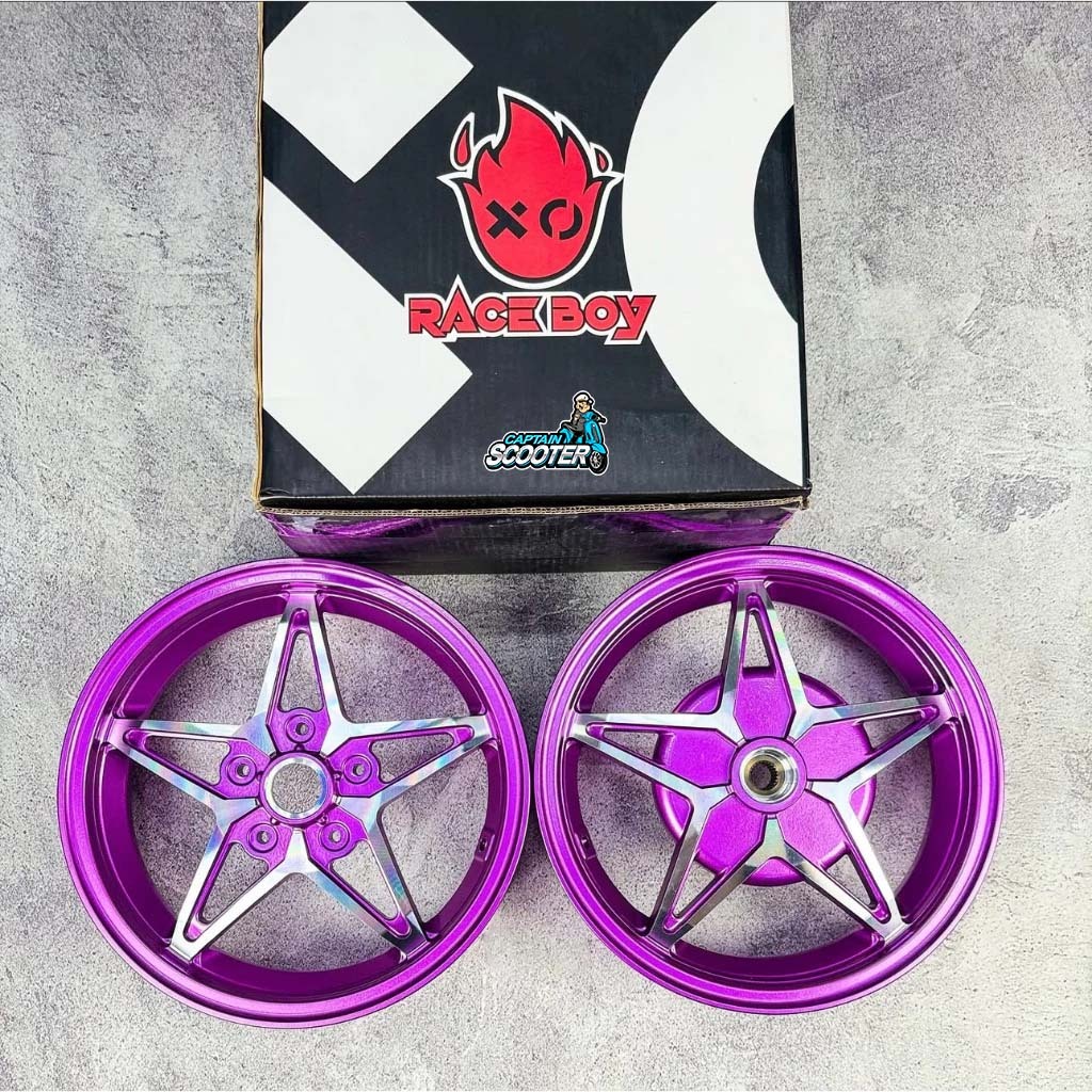 Jual RACE BOY Velg RACEBOY Five Star Purple Vespa Sprint Primavera LX S ...