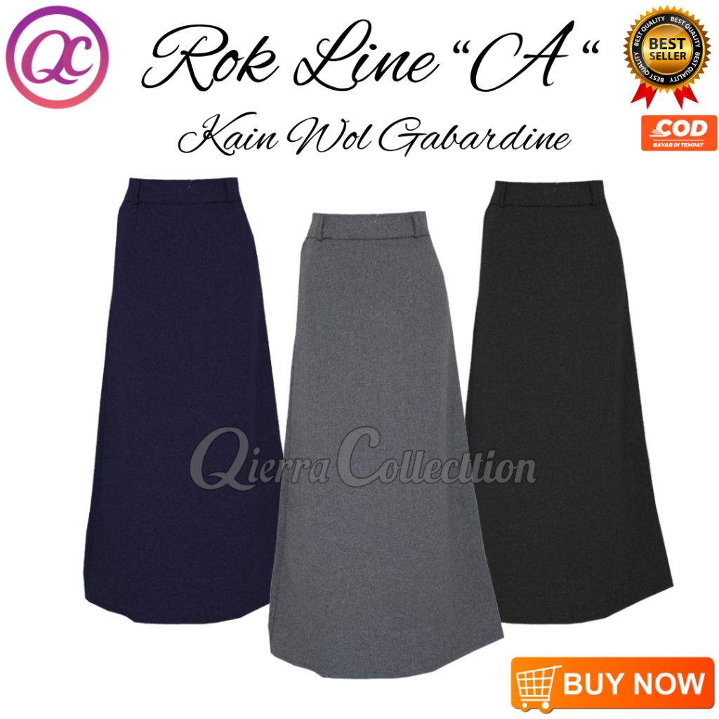 Jual Rok Kerja Model Line A Panjang Polos Formal Kerja Kantor Wanita ...