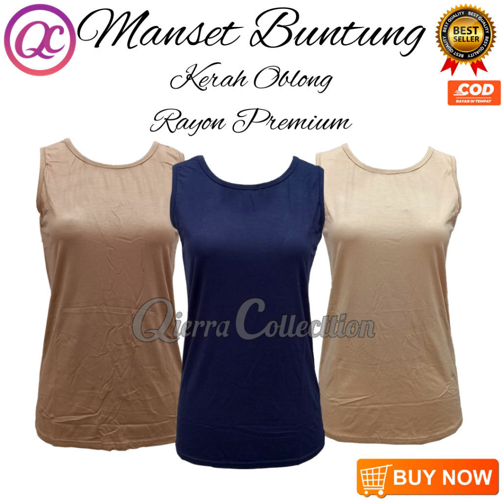 Jual Manset Buntung Kerah Oblong Wanita Cewek Bahan Kaos Polos Dalaman ...