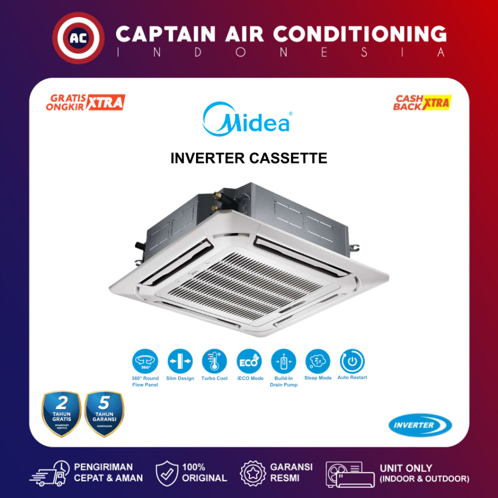 Jual MIDEA AC Cassette MCD-18CRDN 2 PK Inverter | Shopee Indonesia