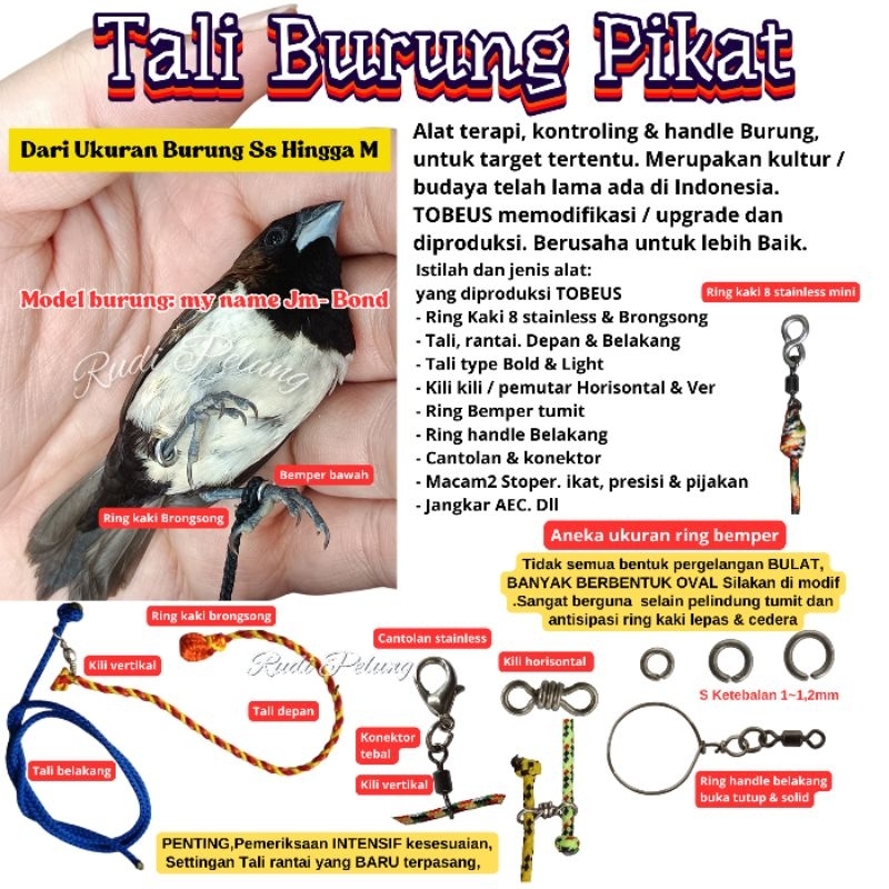 Jual Tali pikat angklet burung kutilang cerucuk kenari finch perkutut ...