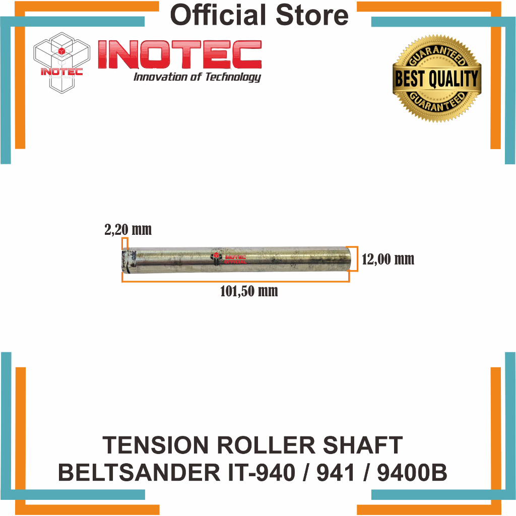Jual AS SPINDLE TENSION ROLLER SHAFT AMPLAS BELTSANDER 940 / 941 / 9400B INOTEC | Shopee Indonesia
