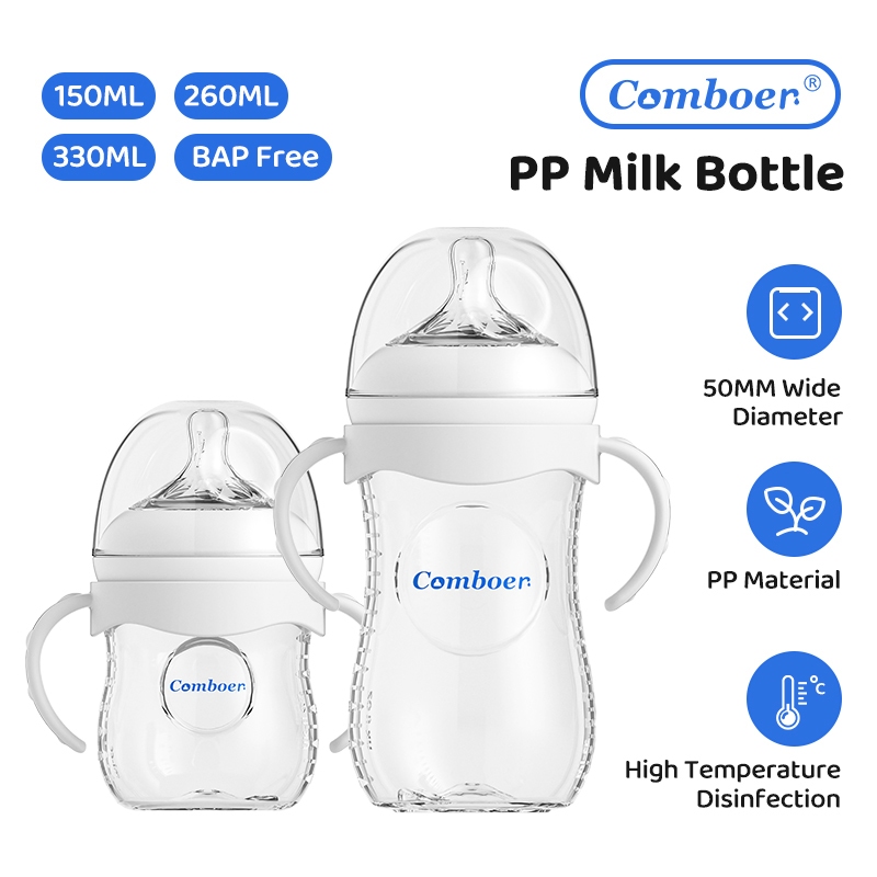 Jual Botol Susu Comboer PP (Mulut Lebar) 150/260/330ML Botol Makan Anti ...