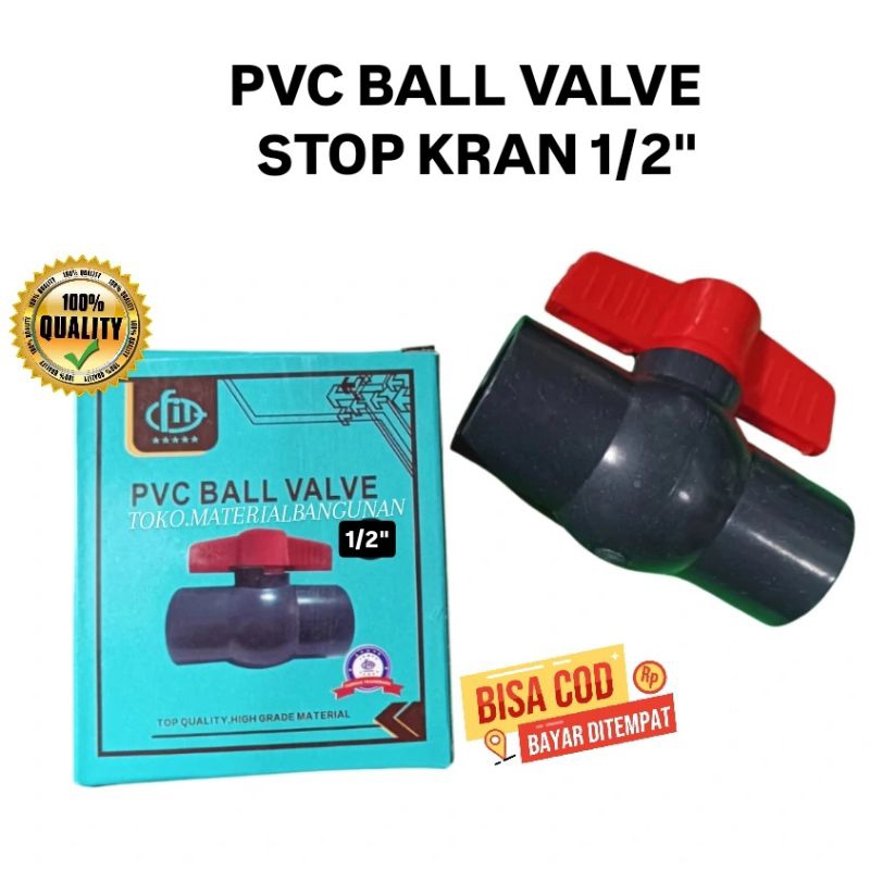 Jual BALL VALVE / STOP KRAN PVC UKURAN 1/2" MURAH BAGUS | Shopee Indonesia