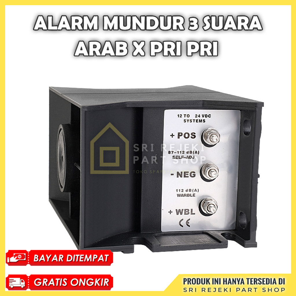 Jual Alarm Mundur 3 Suara Arab X Pri Pri 12V - 24V Mobil Pick Up Truk ...