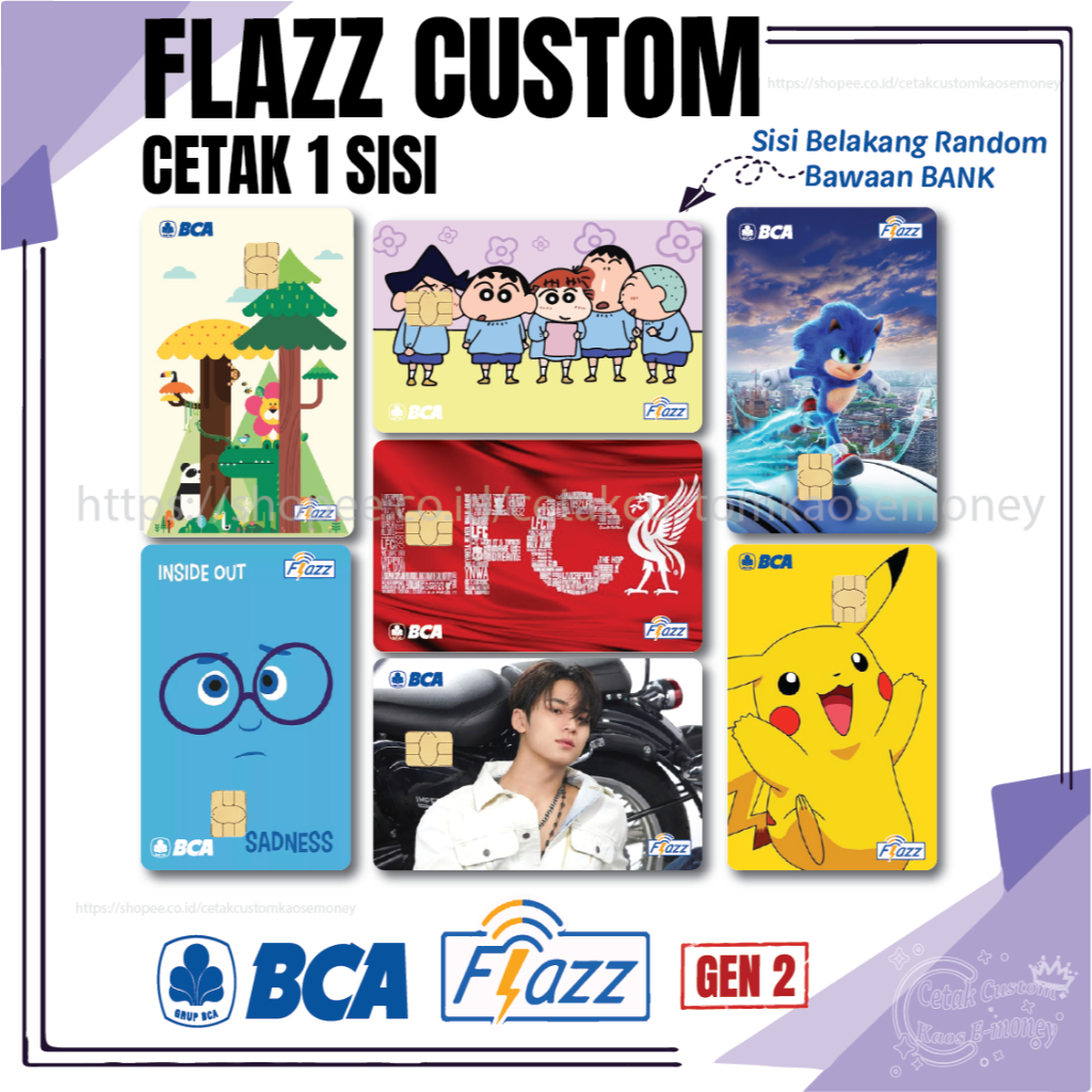 Jual CUSTOM DESIGN KARTU EMONEY BCA FLAZZ KARTU E MONEY E TOLL | Shopee ...