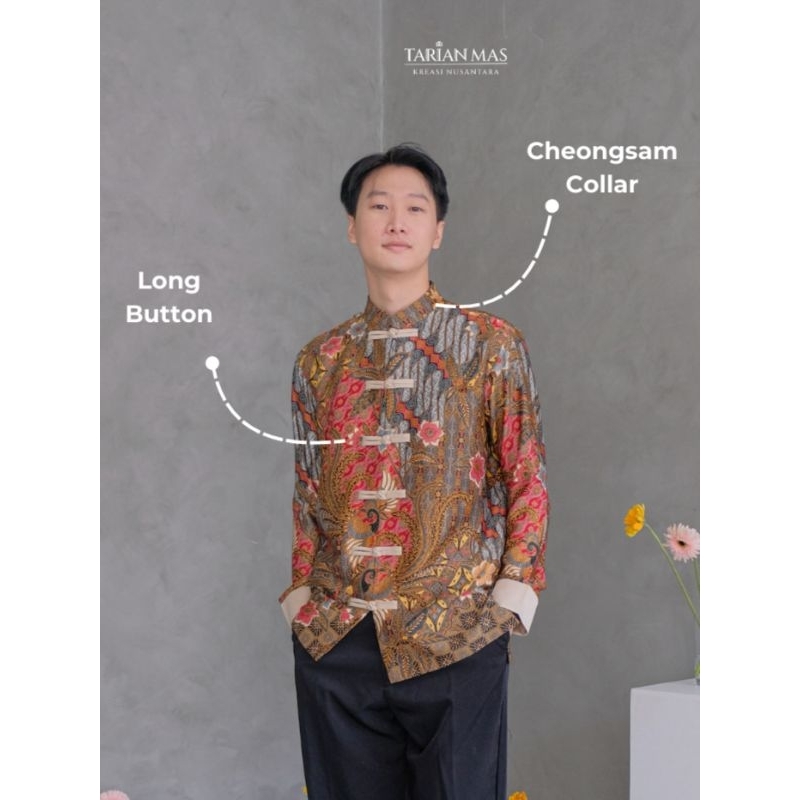 Jual Kemeja Cheongsam Long Botton Batik by Tarian Mas | Shopee Indonesia