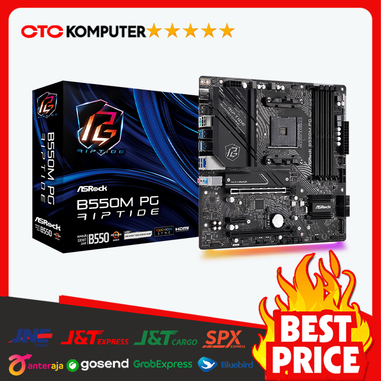 Jual Motherboard ASRock B550M PG Riptide (Socket AM4) | Shopee Indonesia