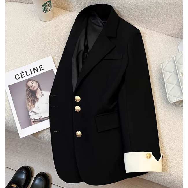 Jual PROMO 5.5 Blazer korean style/ atasan wanita/ V-neck button bahan ...
