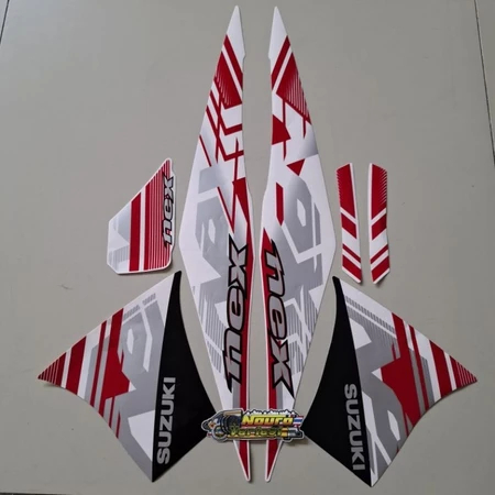 Jual Striping Suzuki Nex 2018 2019 2020 merah putih stiker standar ...