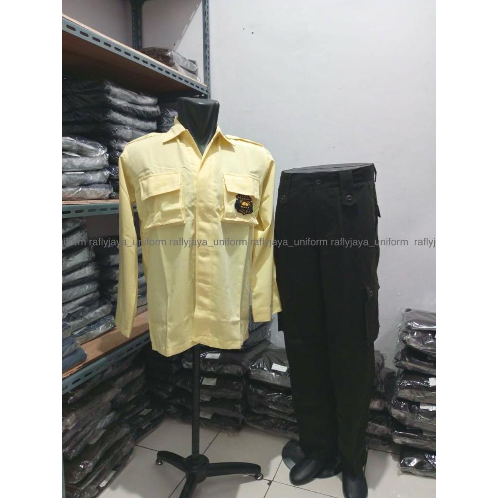 Jual Baju Satpam Security Terbaru Model PDL Warna Cream Saku Gamlok - Seragam Satpam Terbaru ...