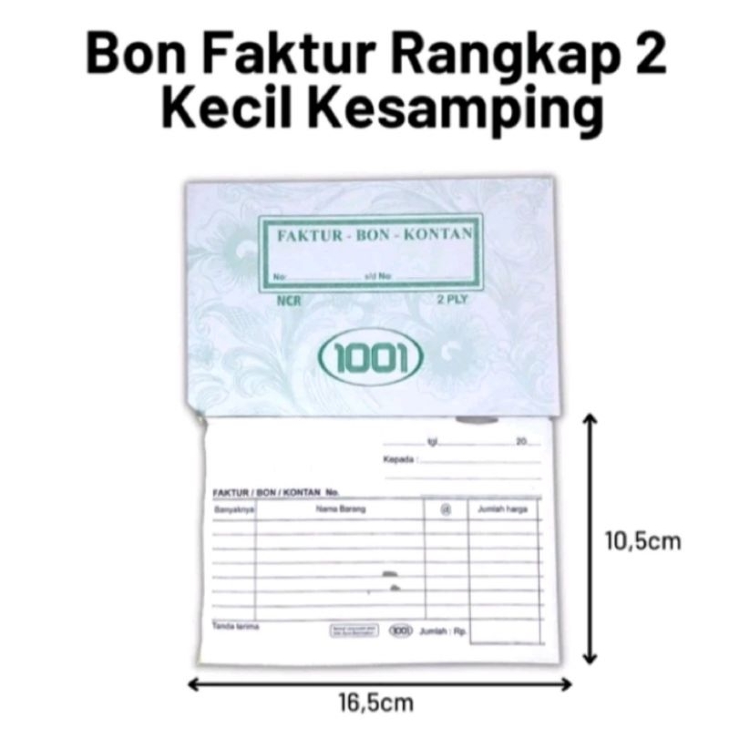 Jual Bon Kontan Bon Faktur NCR Rangkap 2 Kecil Harga Per Lusin 12pcs ...