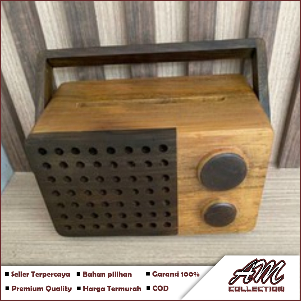 Jual Kotak Tisueu Radio Politor Kinclong /Kerajinan kayu/ Kayu Jati ...