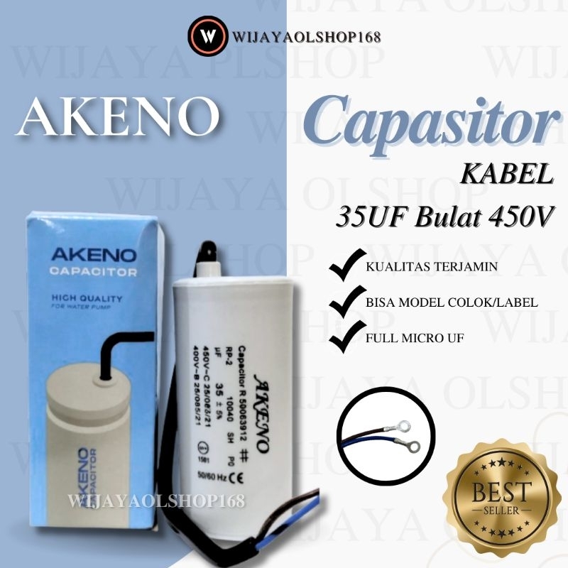 Jual Kapsitor Capasitor 35uf 450V Bulat Kabel/AKENO | Shopee Indonesia