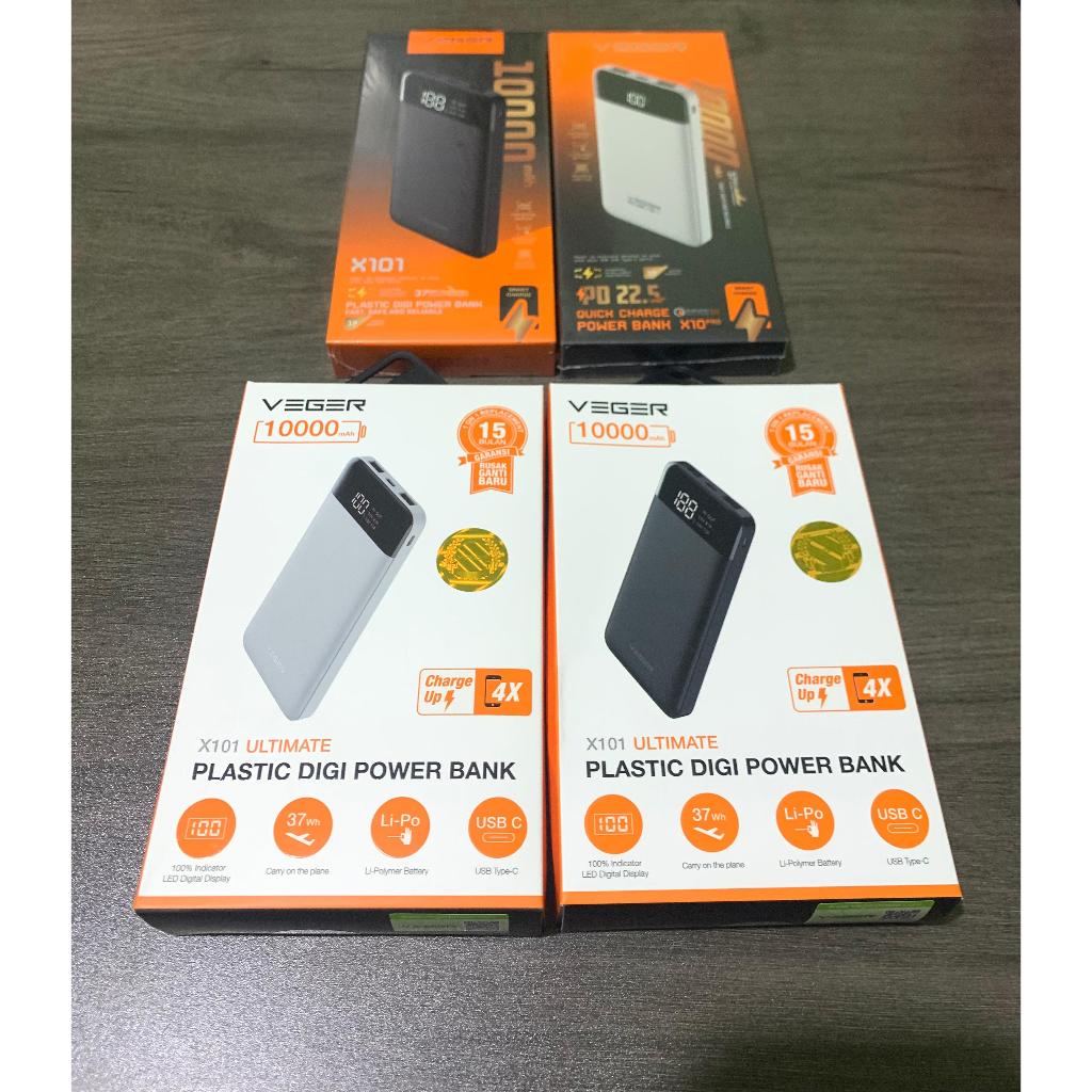 Jual VEGER Powerbank X101 NEW/X101 OLD/X10 PRO/X18 PRO/X11 PRO Powerbank 10000mAh LED Digital ...