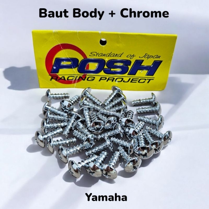 Jual Baut Body Chrome Baut Obeng Isi 34 Biji Merk Posh | Shopee Indonesia