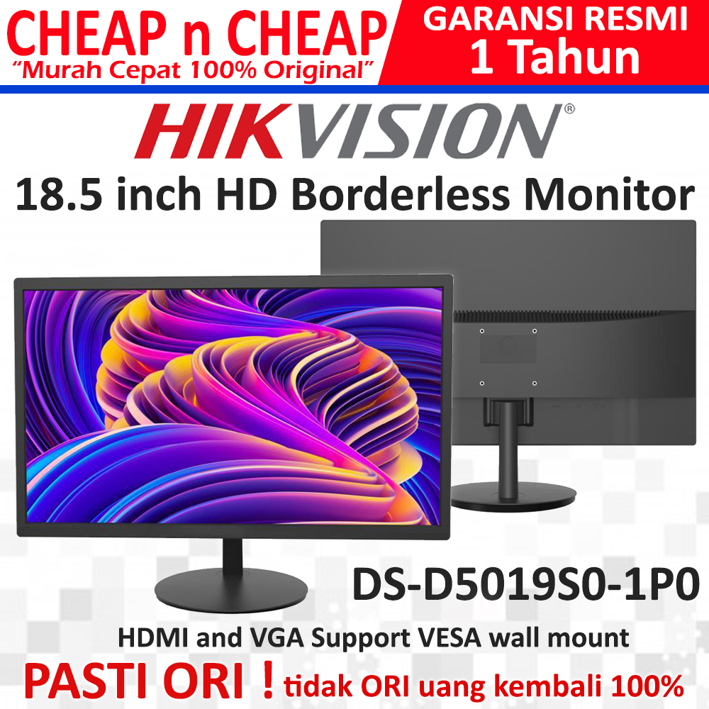 Jual LED Hikvision 19 inch HDMI VGA D5019S0-1P0 - Monitor LED 19" 19 ...