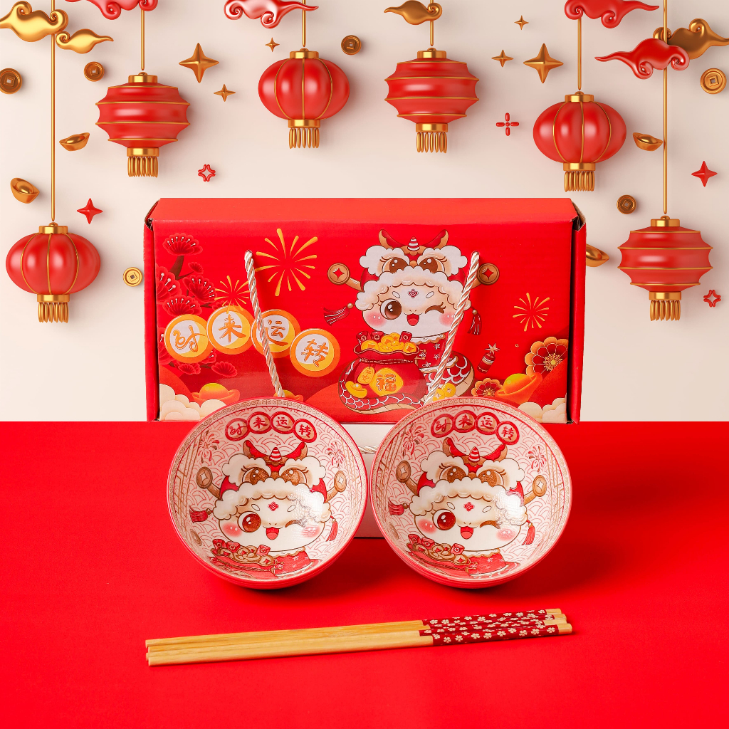 Jual [HAMPERS IMLEK] Mangkok Keramik Set Imlek / Gift Imlek Premium ...