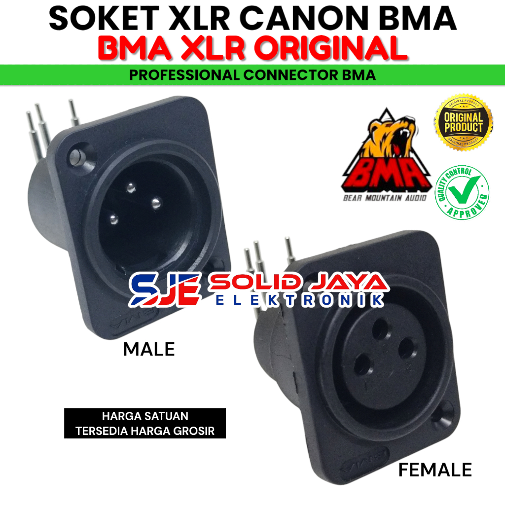 Jual SOKET CANON BMA MALE FEMALE SOKET XLR MALE FEMALE BMA SOCKET CANON XLR COWO CEWE BMA 3 PIN ...