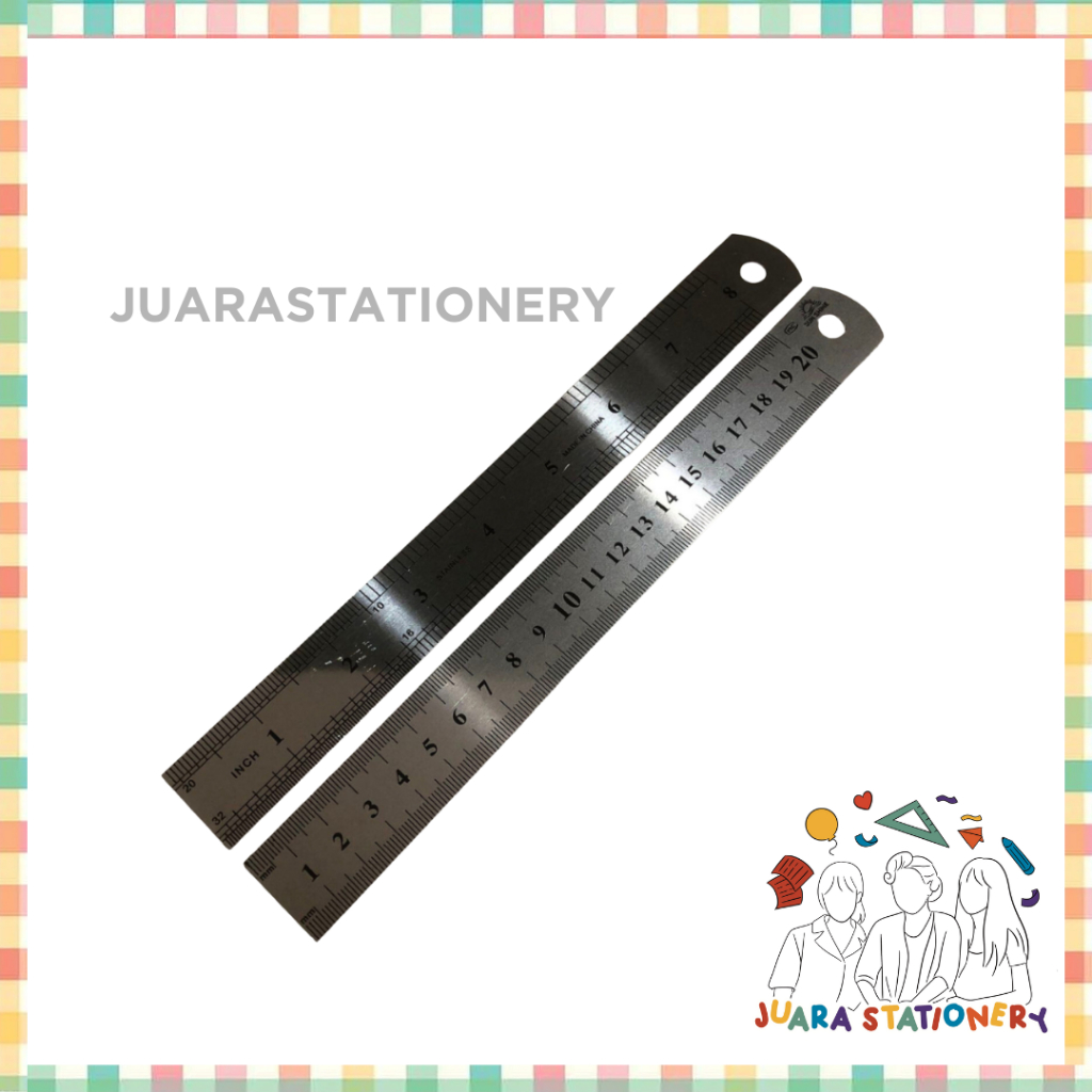 Jual (1155) Penggaris Besi V-TEC 20cm / Penggaris Panjang / Penggaris ...