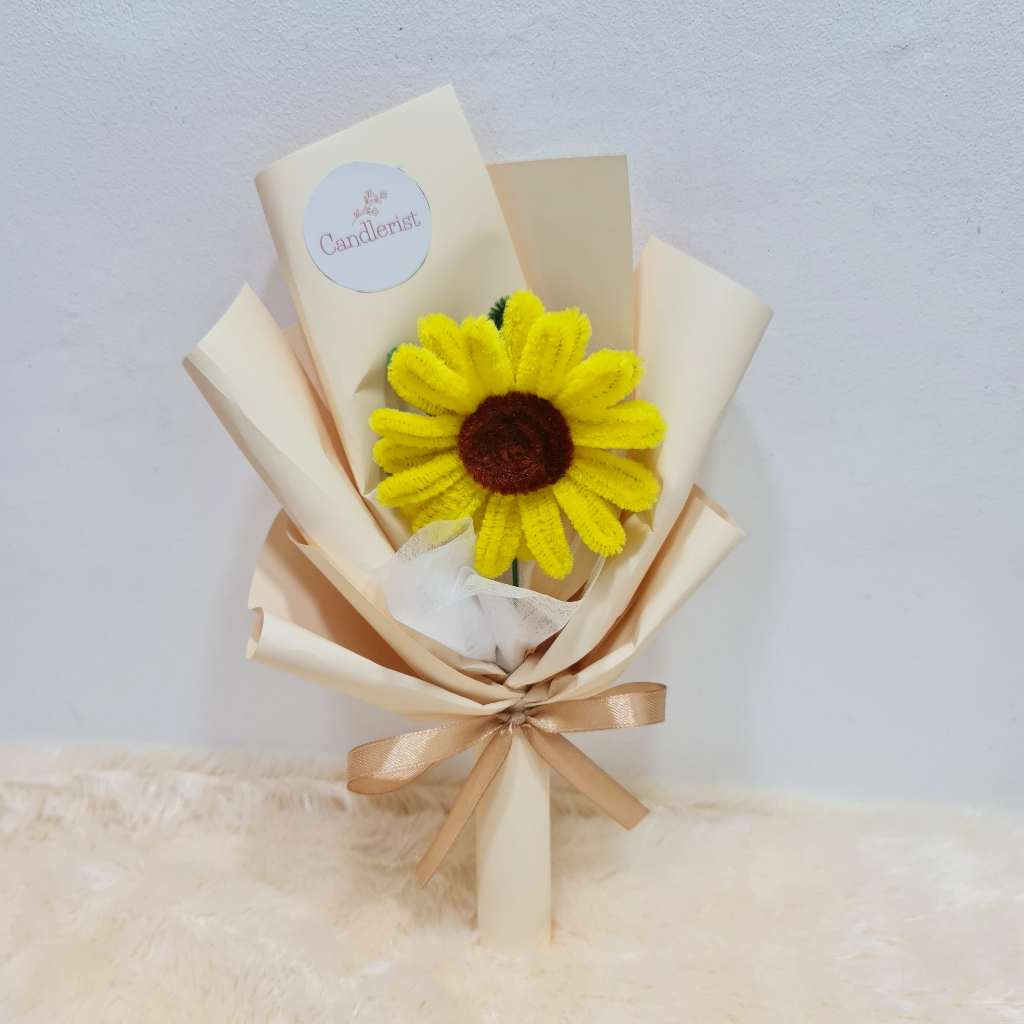 Jual Single Flower Bouquet Pipe Cleaner Single Buket Kawat Bulu Buket ...