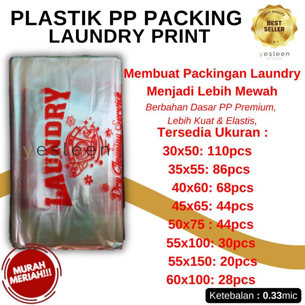 Jual [1Kg] Plastik Packing Laundry Sablon Umum / Plastik Laundry Kiloan ...