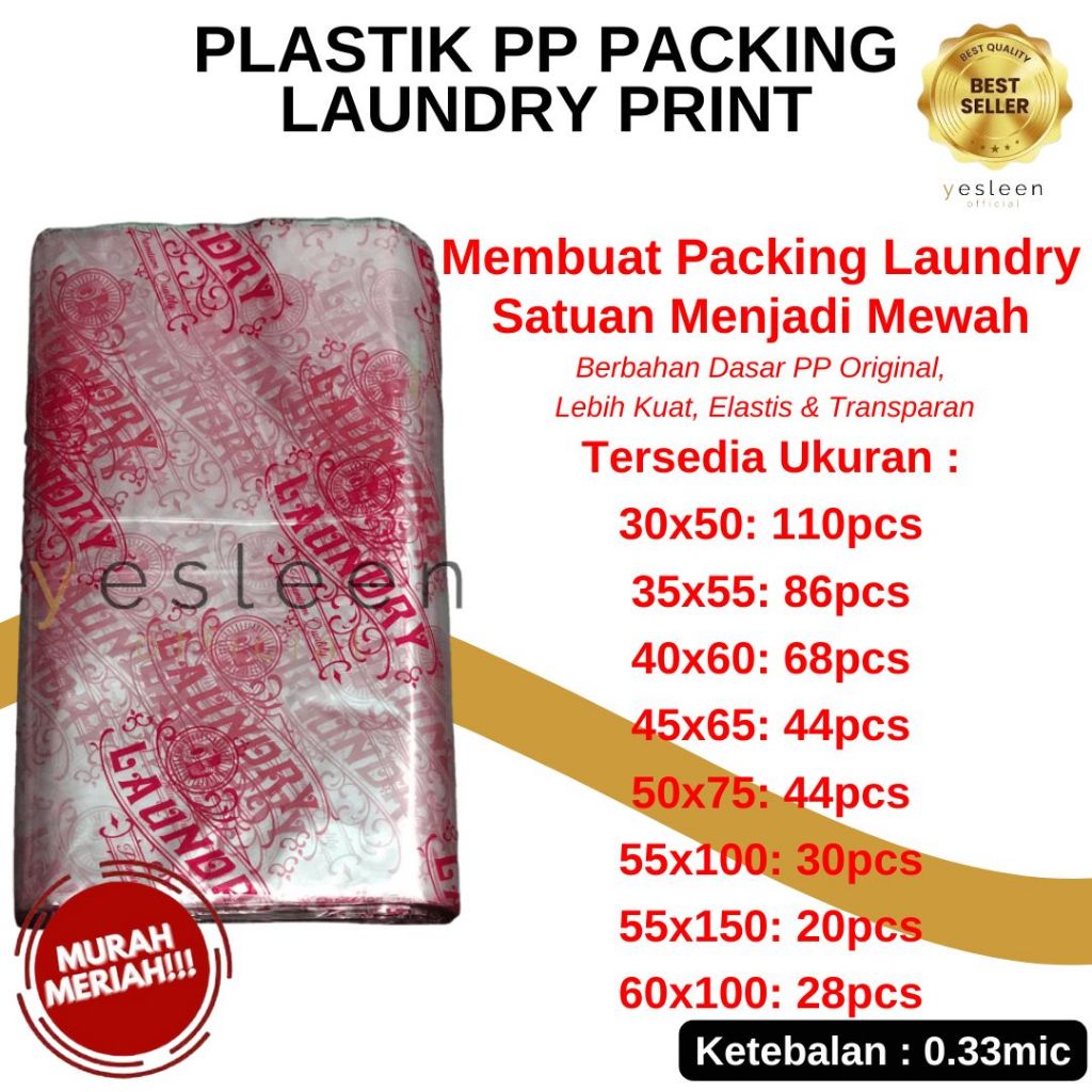 Jual [1Kg] Plastik Packing Laundry Sablon Premium / Plastik Laundry Kiloan / Plastik PP Print ...