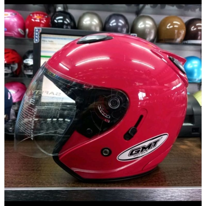 Jual HELM HALFFACE DOUBLE VISOR GMT ORIGINAL HELM SEPEDA MOTOR HELM SNI ...