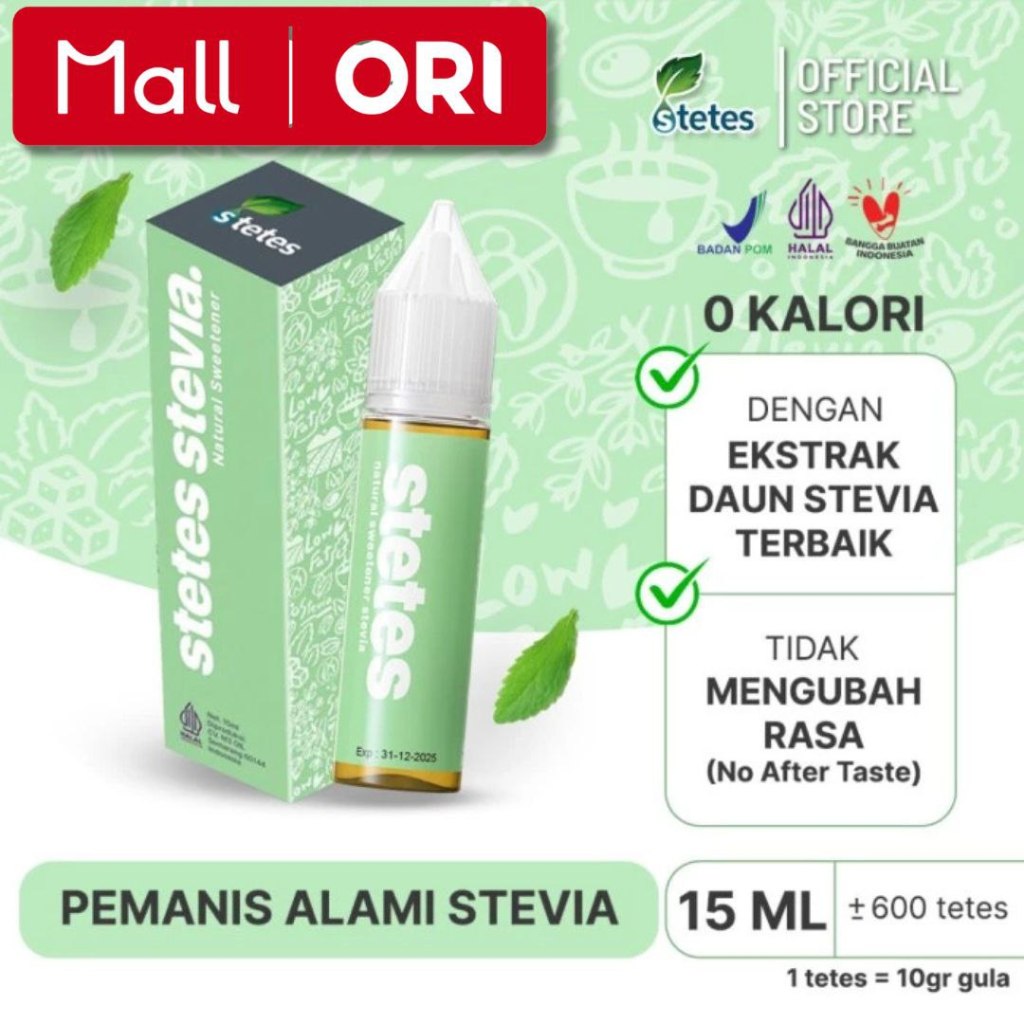 Jual Stetes Stevia Cair Tetes 5ml 15ml 30ml Pemanis Alami 0 Kalori ...