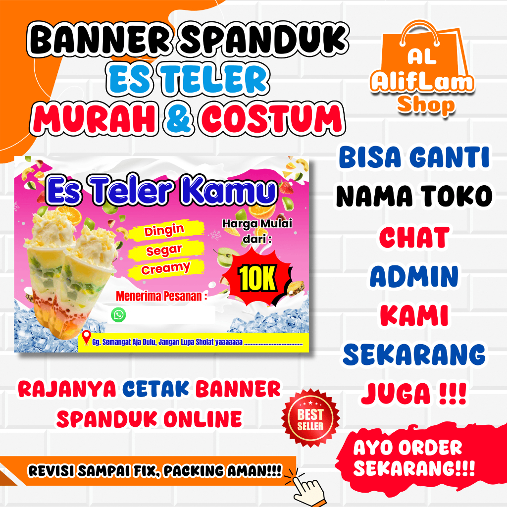 Jual CETAK BANNER SPANDUK ES TELER | VERSI AS_43 | BISA REQUEST DESAIN ...