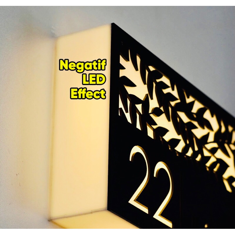 Jual Nomor Rumah Box LED Outdoor Full Akrilik ukuran 40 x 20 | Shopee ...