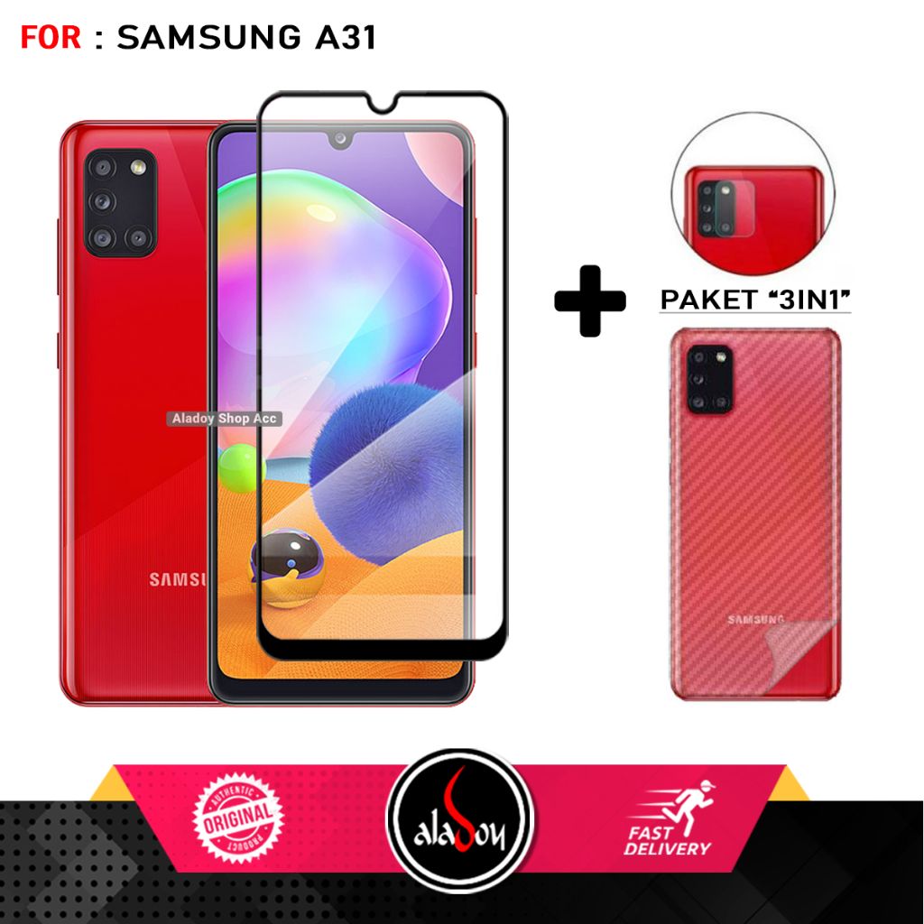 Jual Paket 3in1 Tempered Glass Anti Static Samsung A31 Free Tempered ...